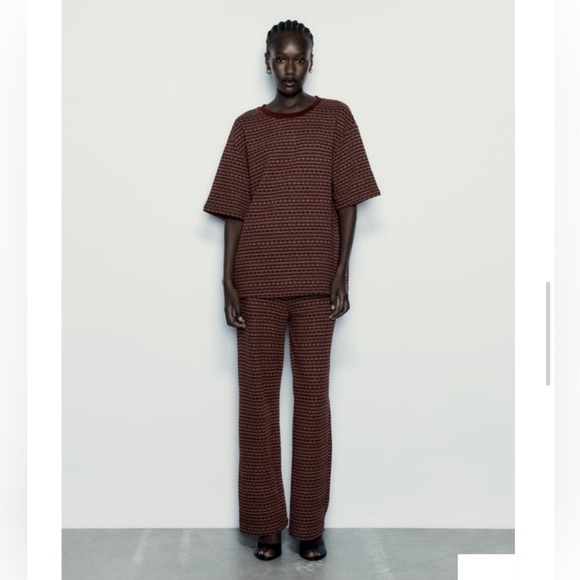 Zara | Other | Zara Burgundy And Brown Matching Set | Poshmark
